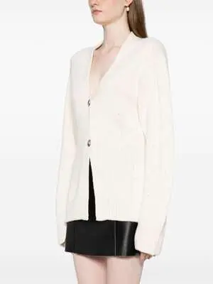 Helmut Lang V-neck Tailored Cardigan - White
