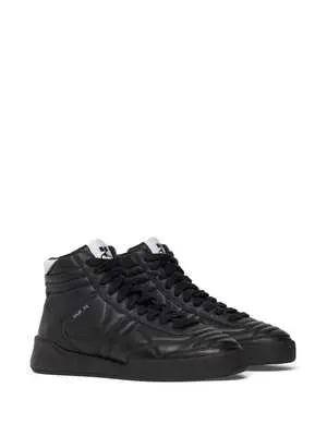 COURREGES Mid Club 02 Leather Sneakers - Black