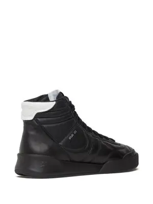 COURREGES Mid Club 02 Leather Sneakers - Black