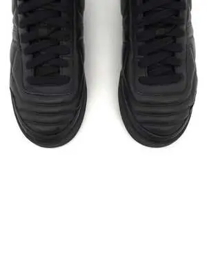 COURREGES Mid Club 02 Leather Sneakers - Black