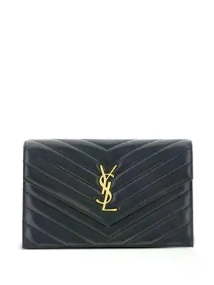 Saint Laurent Envelope Chain Wallet - Black