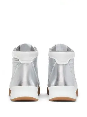 COURREGES Mid Club 02 Leather Sneakers - Silver