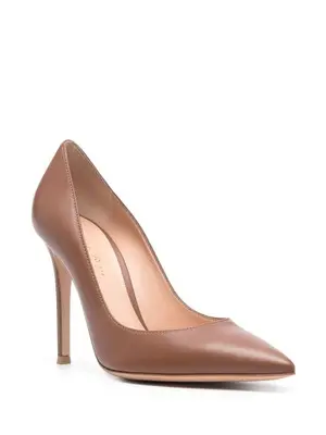GIANVITO ROSSI 105mm Leather Pumps - Brown
