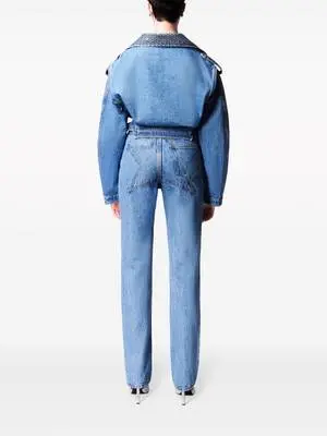 AREA Crystal-embellished Straight-leg Jeans