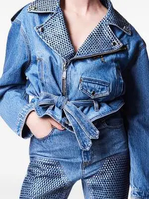AREA Crystal-embellished Straight-leg Jeans