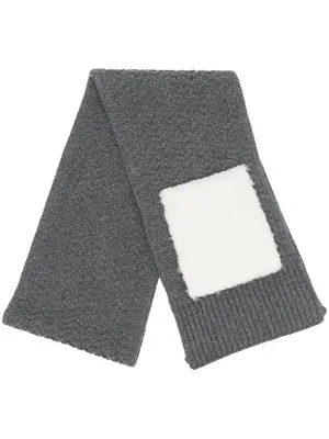 Thom Browne Ribbed-knit Scarf - Grey