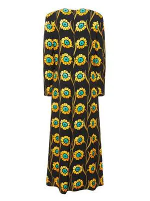 La DoubleJ Swing Floral-print Maxi Dress - Black