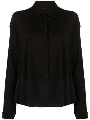 Transit Panelled Virgin Wool-blend Top - Black