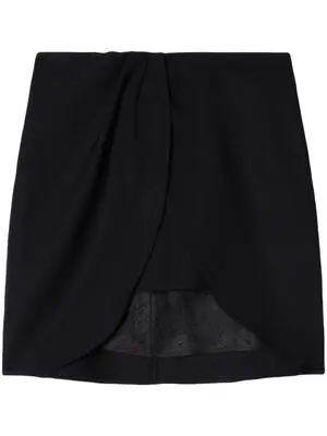 Off-White Twist Wool Miniskirt - Black