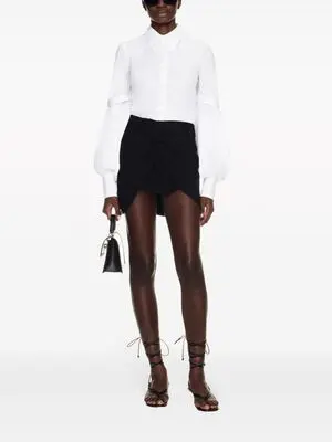 Off-White Twist Wool Miniskirt - Black
