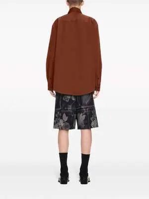 Off-White Ow Emb Cotgab Milit Shirt - Brown