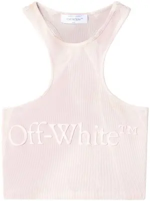 Off-White Laundry Rib Rowing Crop Top