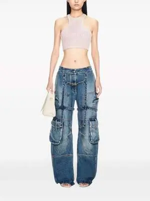 Off-White Laundry Rib Rowing Crop Top