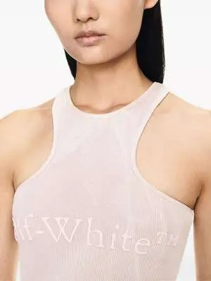 Off-White Laundry Rib Rowing Crop Top