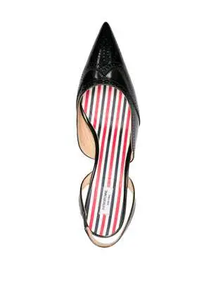 Thom Browne Smooth Calf Wingtip Slingback Heeled Pumps 50mm
