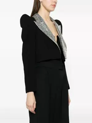 NISSA Crystal-embellished Cropped Blazer
