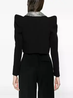 NISSA Crystal-embellished Cropped Blazer