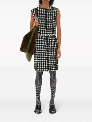 Burberry Houndstooth Sleeveless Mini Dress