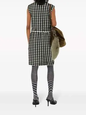 Burberry Houndstooth Sleeveless Mini Dress