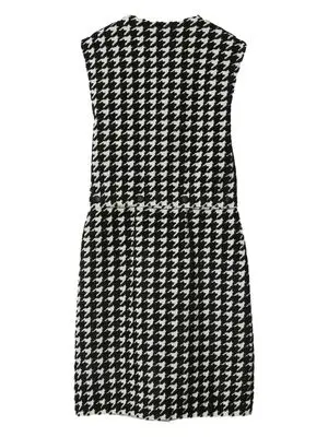 Burberry Houndstooth Sleeveless Mini Dress