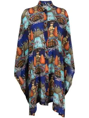 Henrik Vibskov Boxing-print Midi Dress - Blue