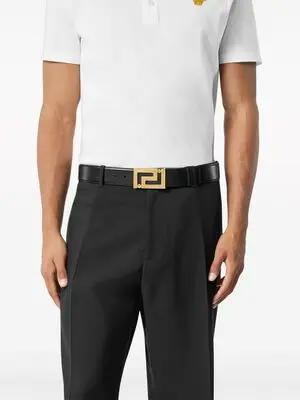 Versace Greca Leather Belt - Black