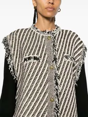 TWINSET Fringed Jacquard Vest