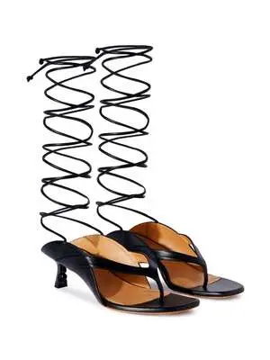 Off-White Lollipop Leather Sandals - Black