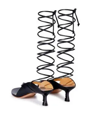 Off-White Lollipop Leather Sandals - Black