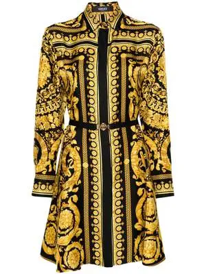 Versace Heritage Baroque-print Minidress - Black