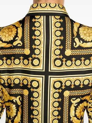 Versace Heritage Baroque-print Silk Mini Dress - Black