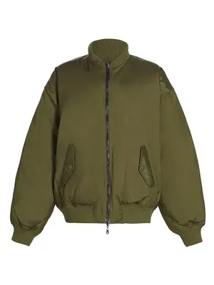 Wardrobe.NYC Women's Reversible Bomber Jacket - Military  Military