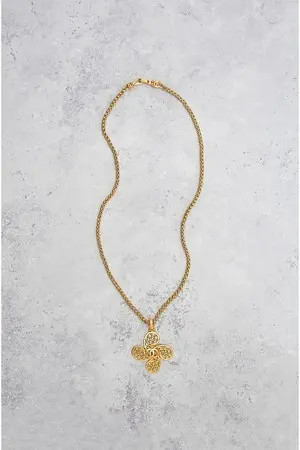 Chanel Cc Swirl Cross Pendant Necklace