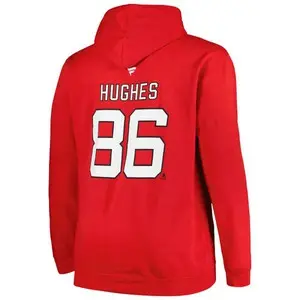 Profile Jack Hughes New Jersey Devils Big & Tall Name & Number Pullover Hoodie