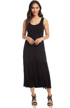 Karen Kane Tiered Midi Dress - Black