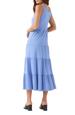 Karen Kane Tiered Midi Dress - Light Blue