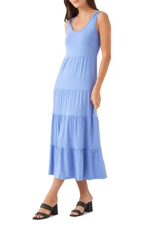 Karen Kane Tiered Midi Dress - Light Blue