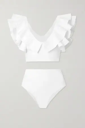 MAYGEL CORONEL Net Sustain Mila Ruffled Bikini - White