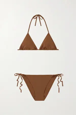 LIDO Net Sustain Venti Triangle Bikini - Brown