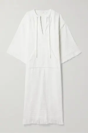 Zimmermann Alight Fringed Cotton-terry Jacquard Coverup