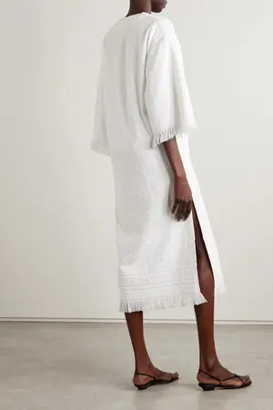 Zimmermann Alight Fringed Cotton-terry Jacquard Coverup