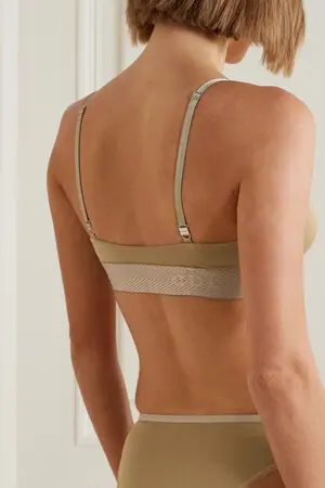CDLP Net Sustain Stretch-tencel Lyocell Soft-cup Triangle Bra - Green
