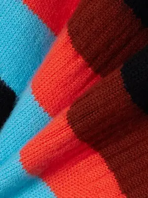 Christopher John Rogers Striped Ribbed Wool-blend Turtleneck Sweater