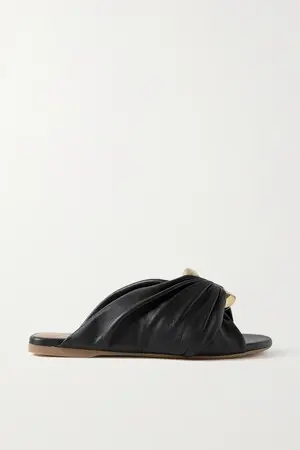 JW Anderson - JW Anderson Corner Chain-Embellished Leather Slides