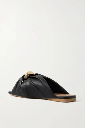 JW Anderson - JW Anderson Corner Chain-Embellished Leather Slides