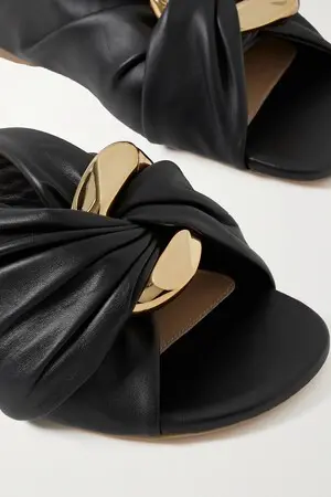 JW Anderson - JW Anderson Corner Chain-Embellished Leather Slides