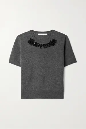 JASON WU Embellished Wool-cashmere Blend Sweater
