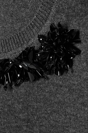 JASON WU Embellished Wool-cashmere Blend Sweater