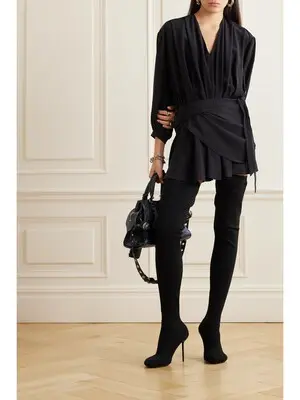 Balenciaga Draped Wrap-effect Mini Dress