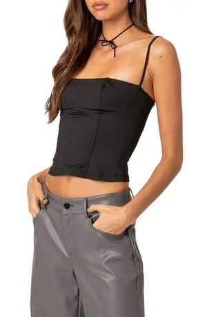 EDIKTED Juno Corset Crop Camisole - Black